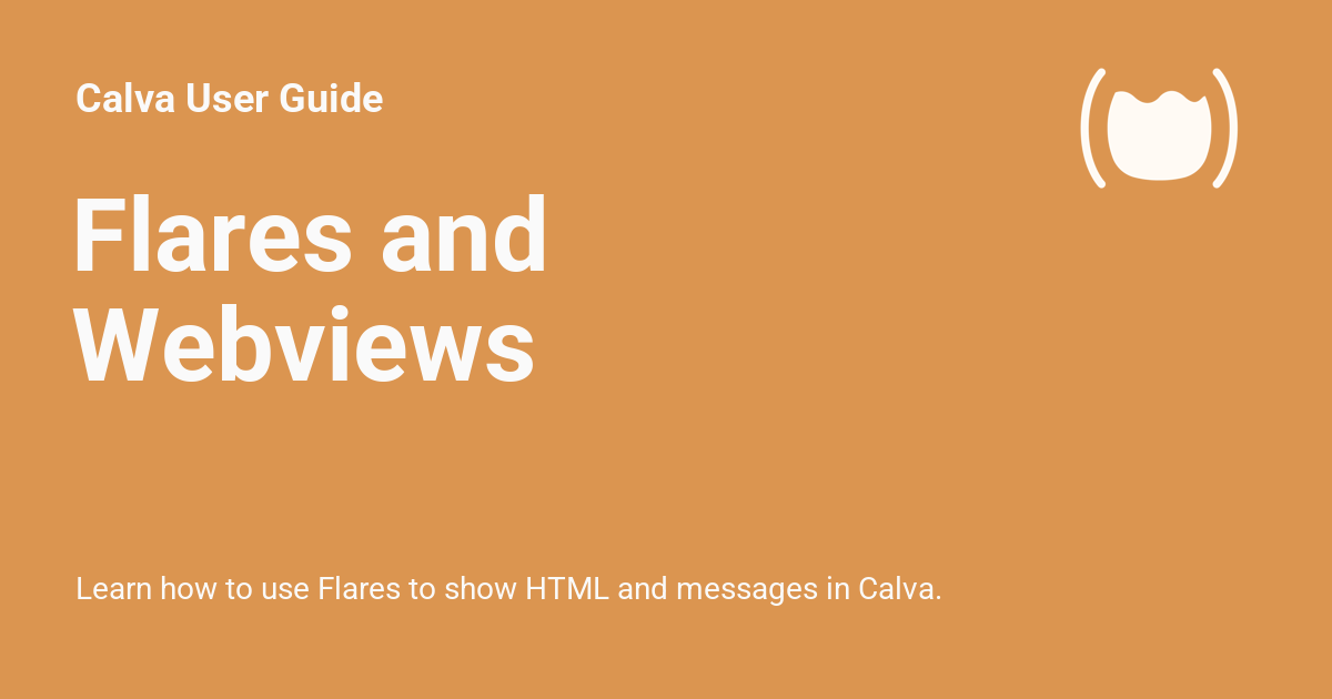 Flares and Webviews - Calva User Guide