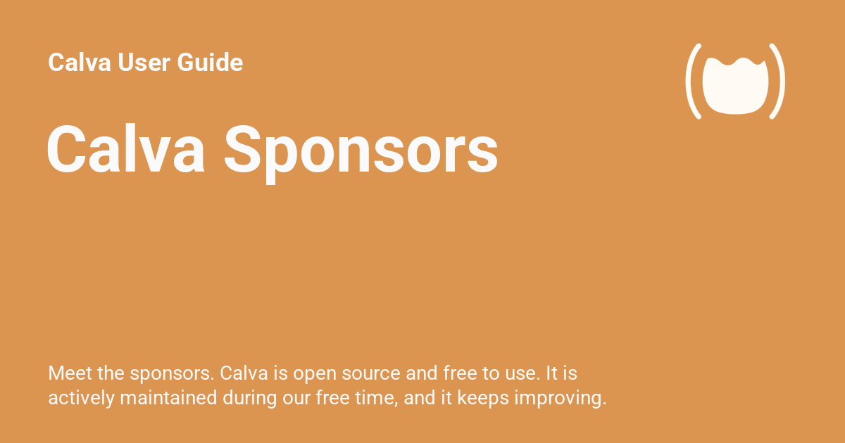 Calva Sponsors - Calva User Guide